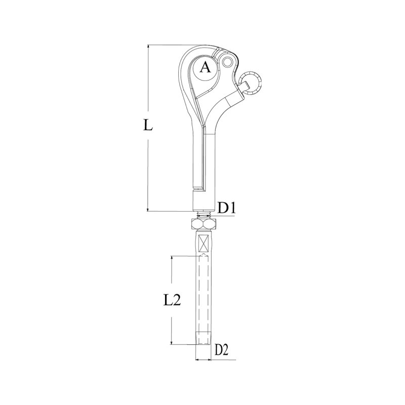 Pelican Hook With Swage Stud Terminal. : Barrus
